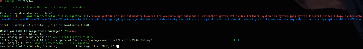 Gentoo compile times with different hardware and USE flags | bytee.net